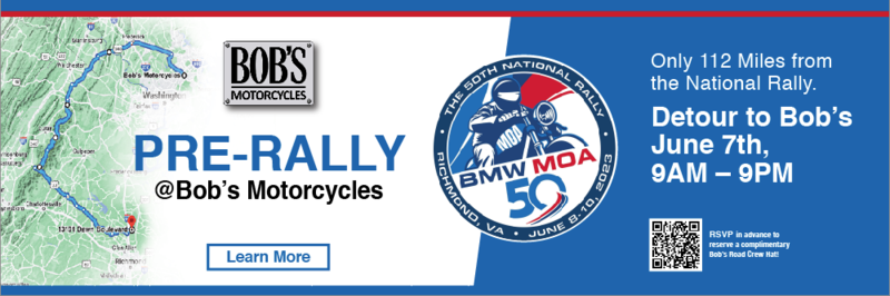 Bob's Motorcycles is a Proud Sponsor of the 50th BMW MOA National Rally!