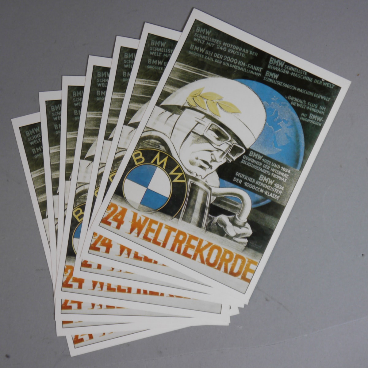 Vintage BMW "24 Weltrekorde" Postcard | Bob’s Motorcycle’s – Jessup, MD