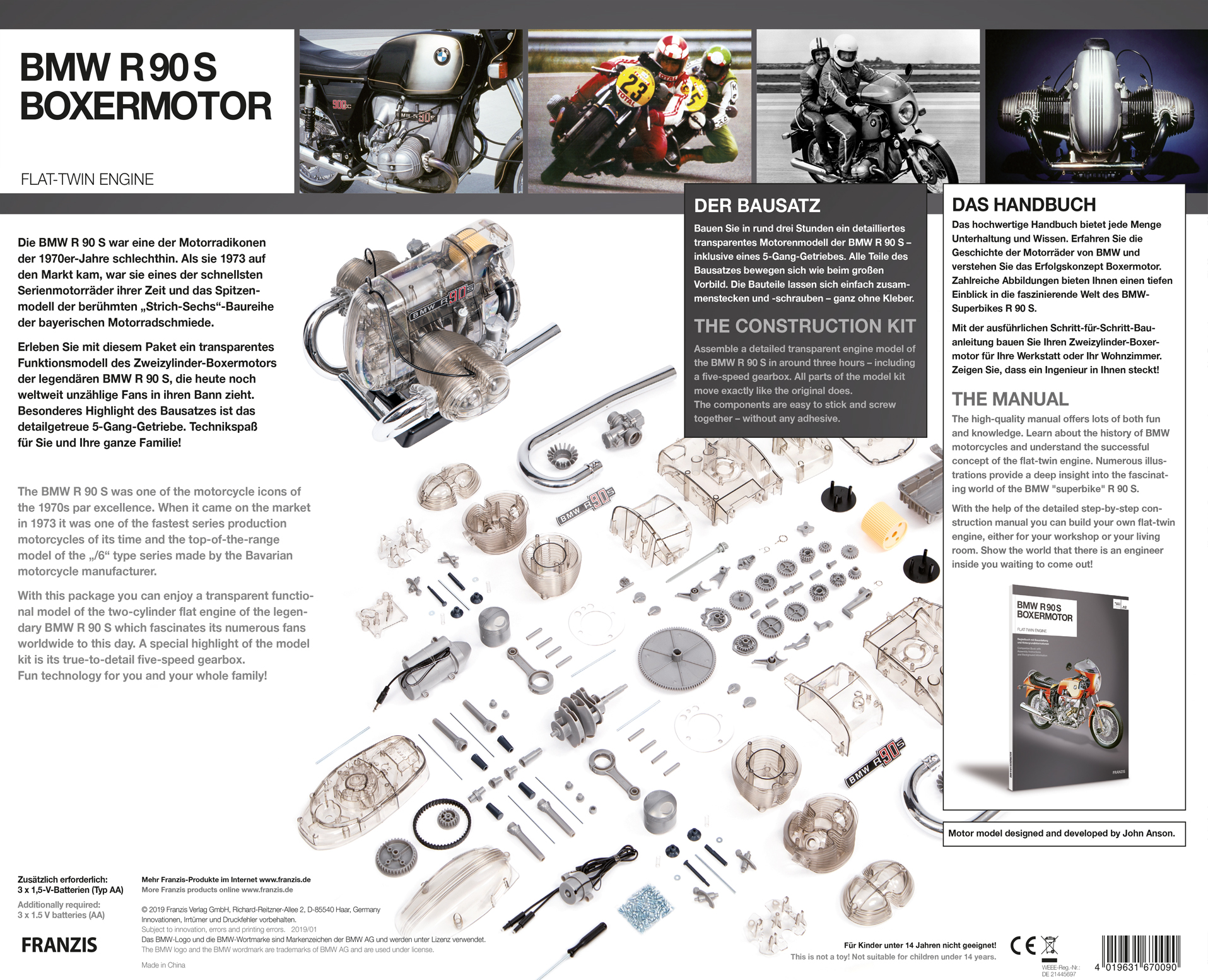 Franzis BMW 1973 R90S Boxer Motor Scale Model | Bob’s Motorcycle’s ...